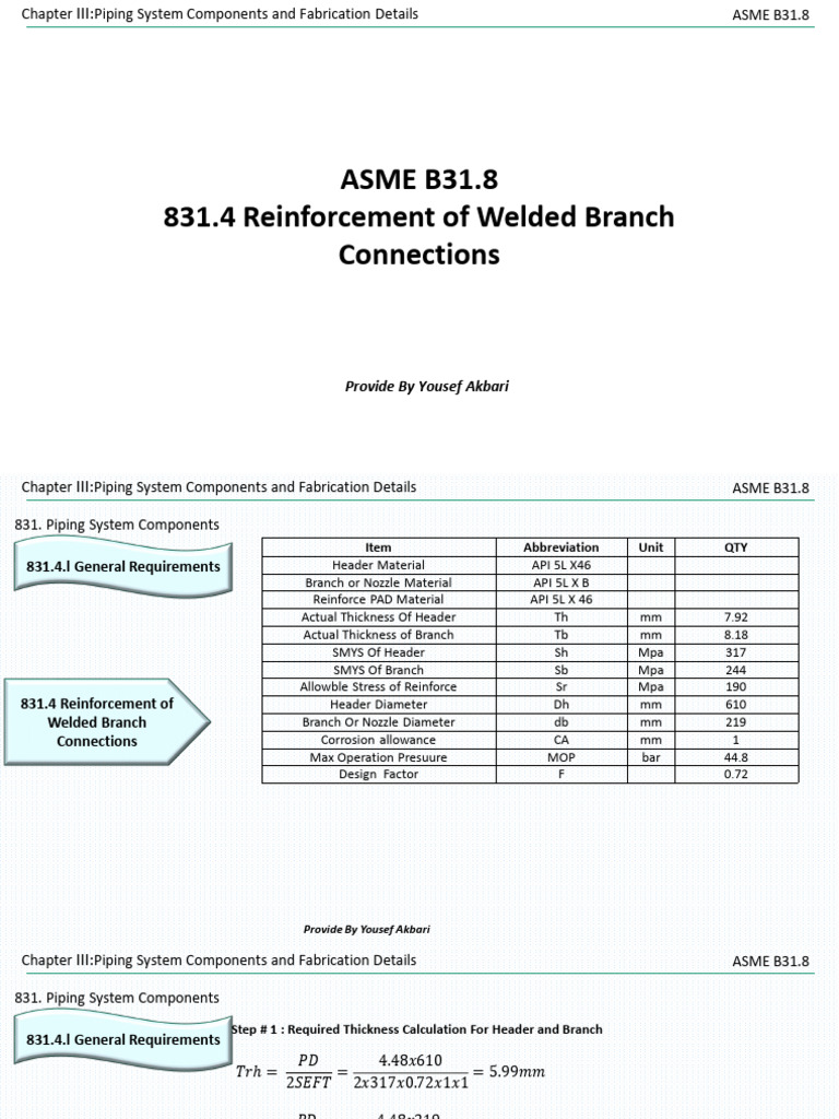 Welded Branch Reinforcement Guide | PDF | Pipe (Fluid Conveyance ...