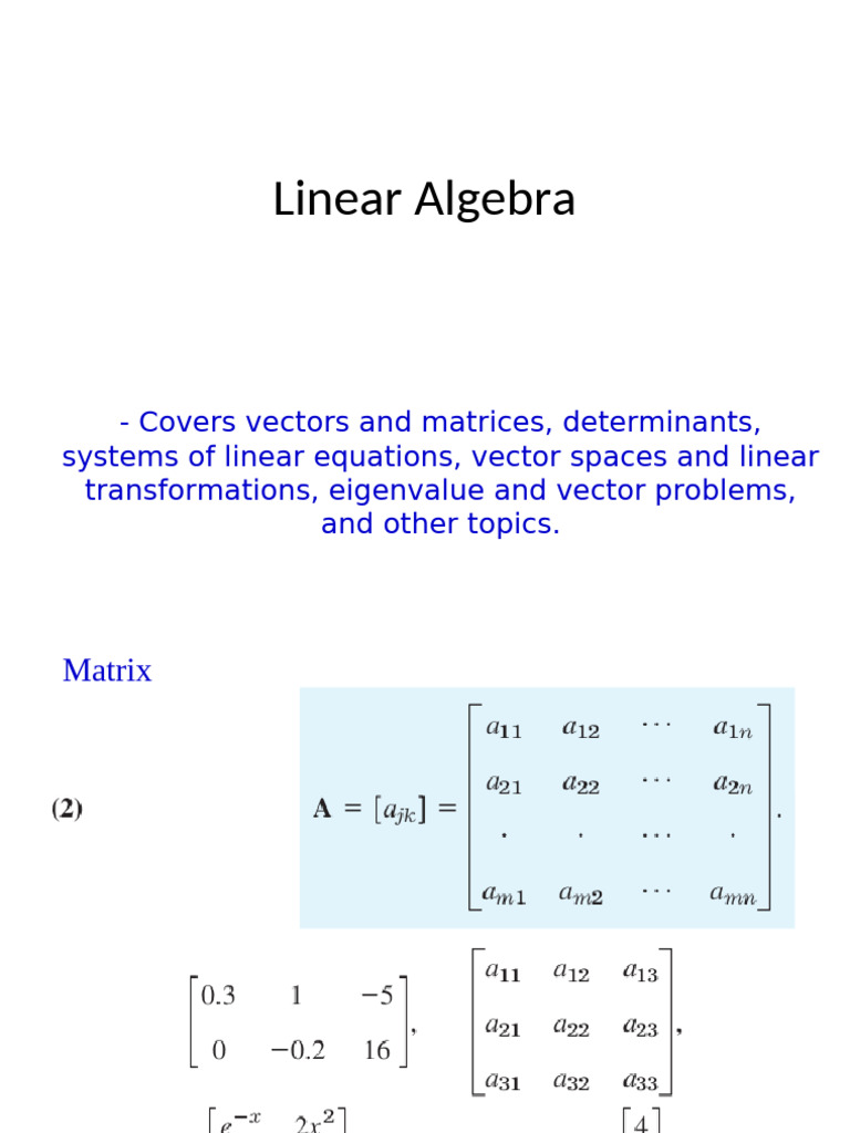 Chapter 2 - Linear Algebra_01 | PDF | Matrix (Mathematics) | Linear Map