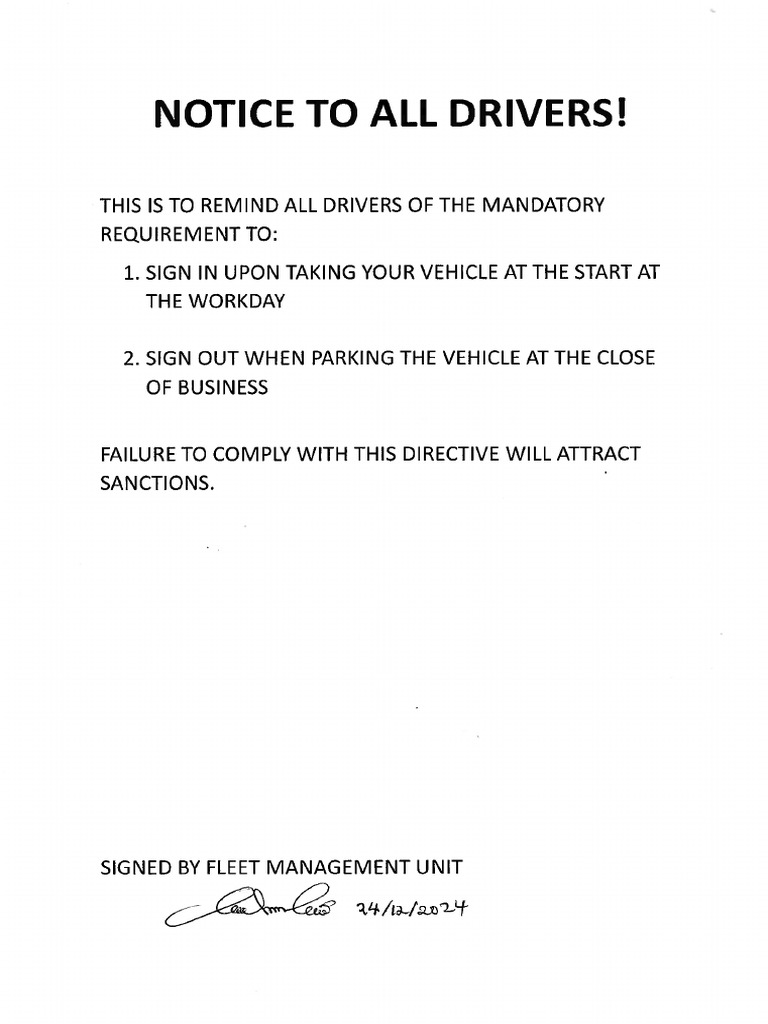 Notice To All Drivers | PDF