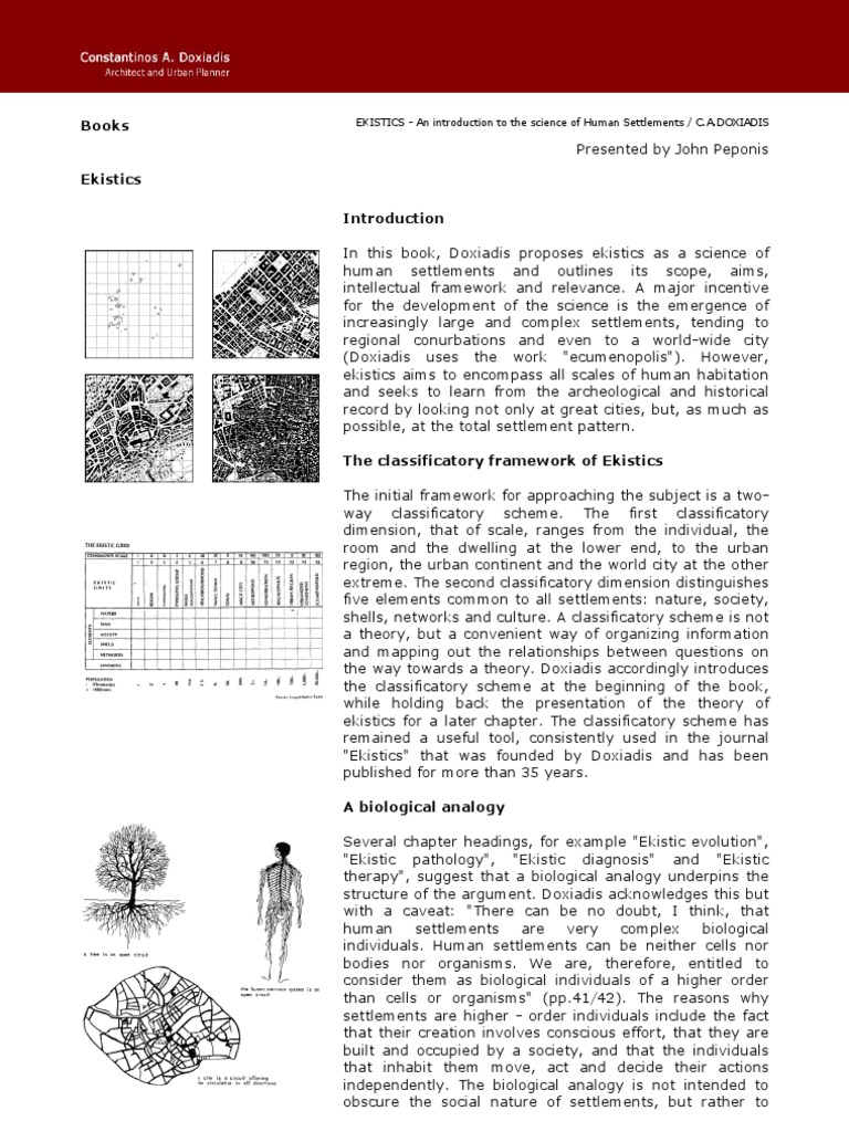 Ekistics Book | PDF | Science | Theory