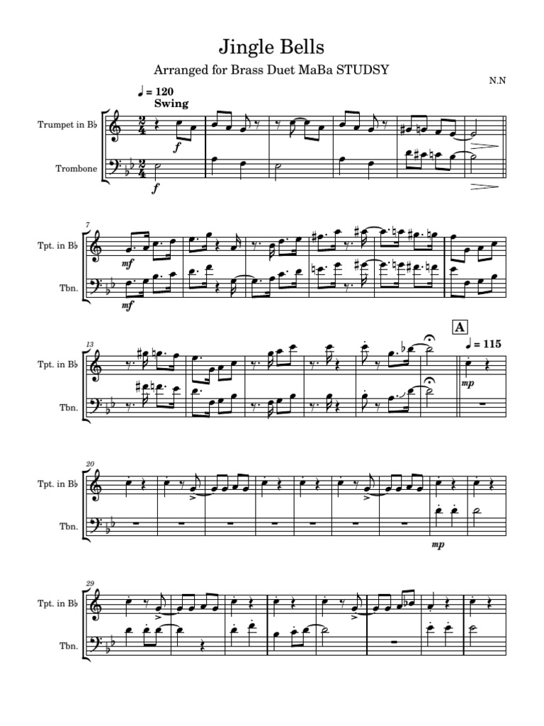 Jingle Bells-Score_and_Parts | PDF | Brass Instruments | Aerophones