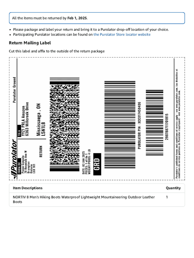 Online Return Center | PDF