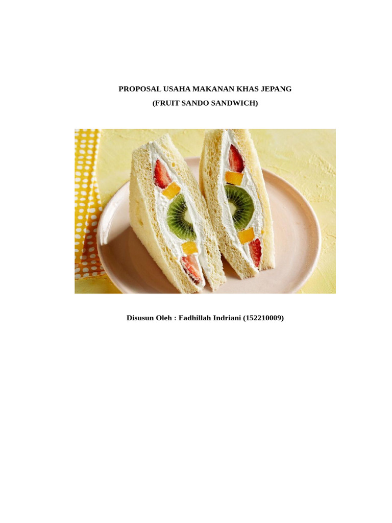 Proposal Usaha Fruit Sado | PDF