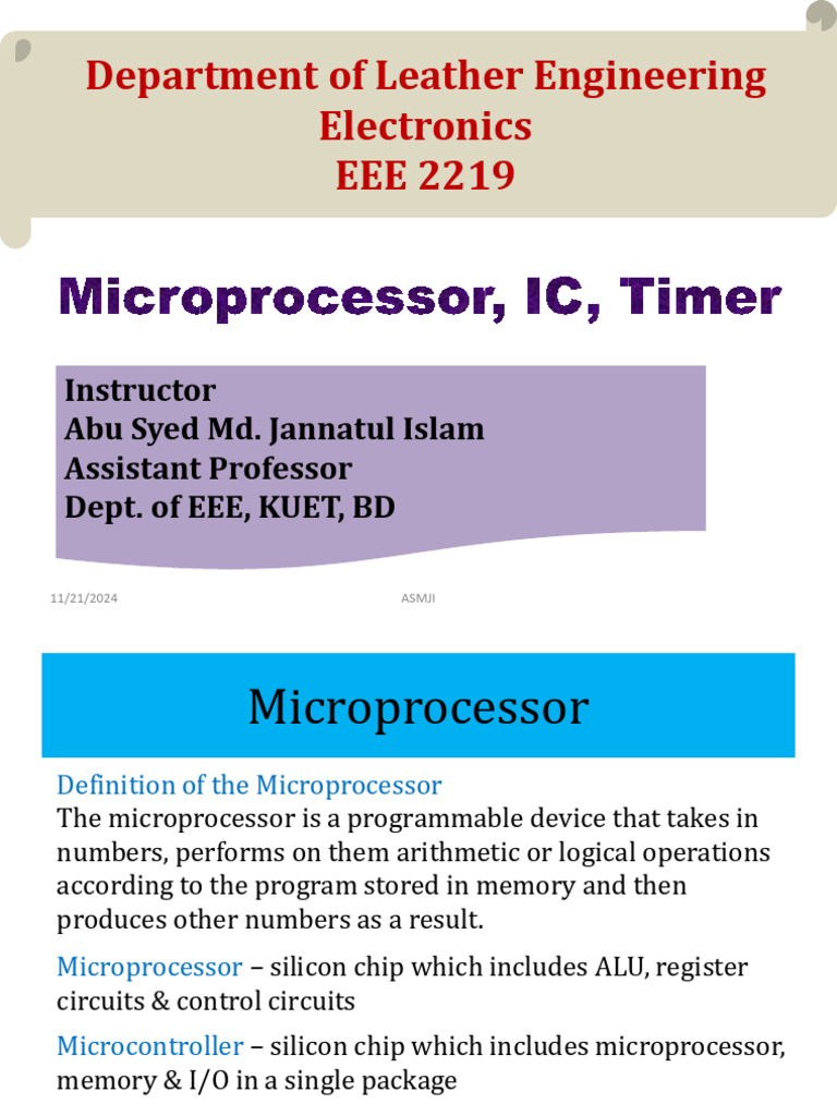 Microprocessor & IC Basics | PDF | Integrated Circuit | Electronic Circuits