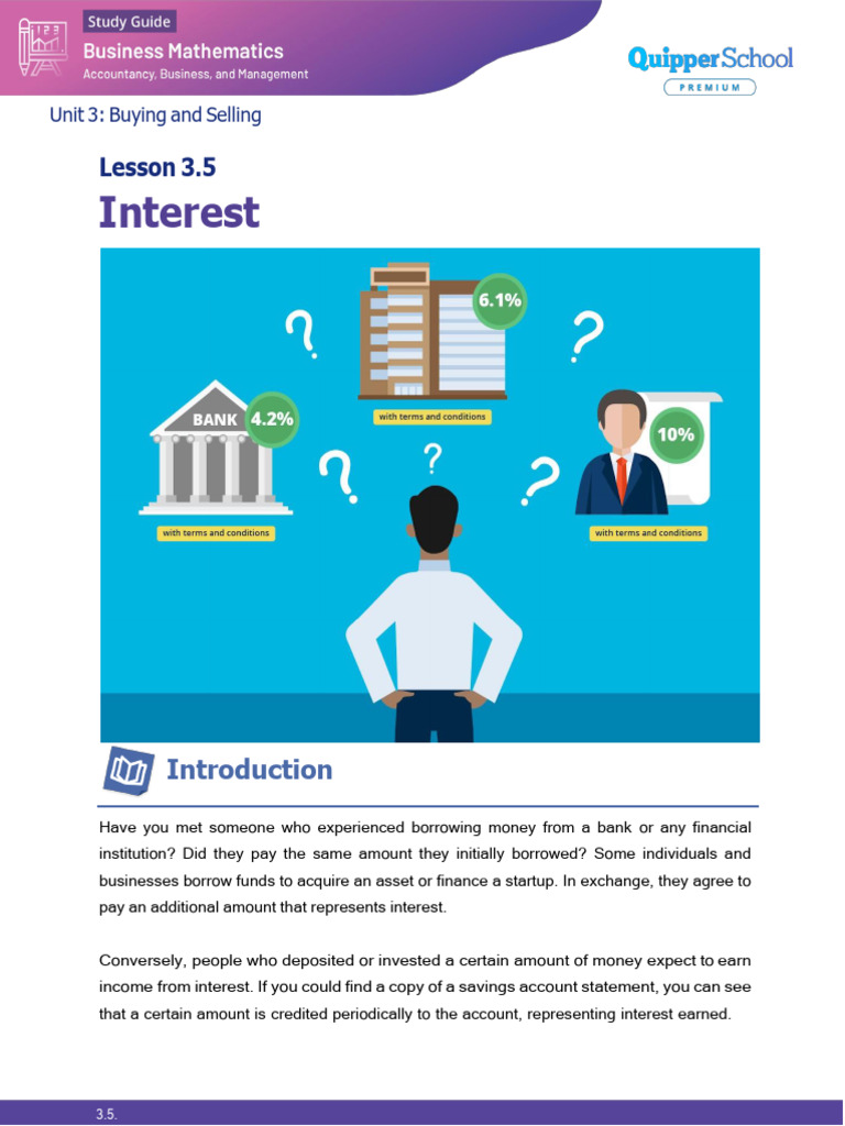 Interest Commission and Down Payment - Study Guide | PDF | Interest | Loans