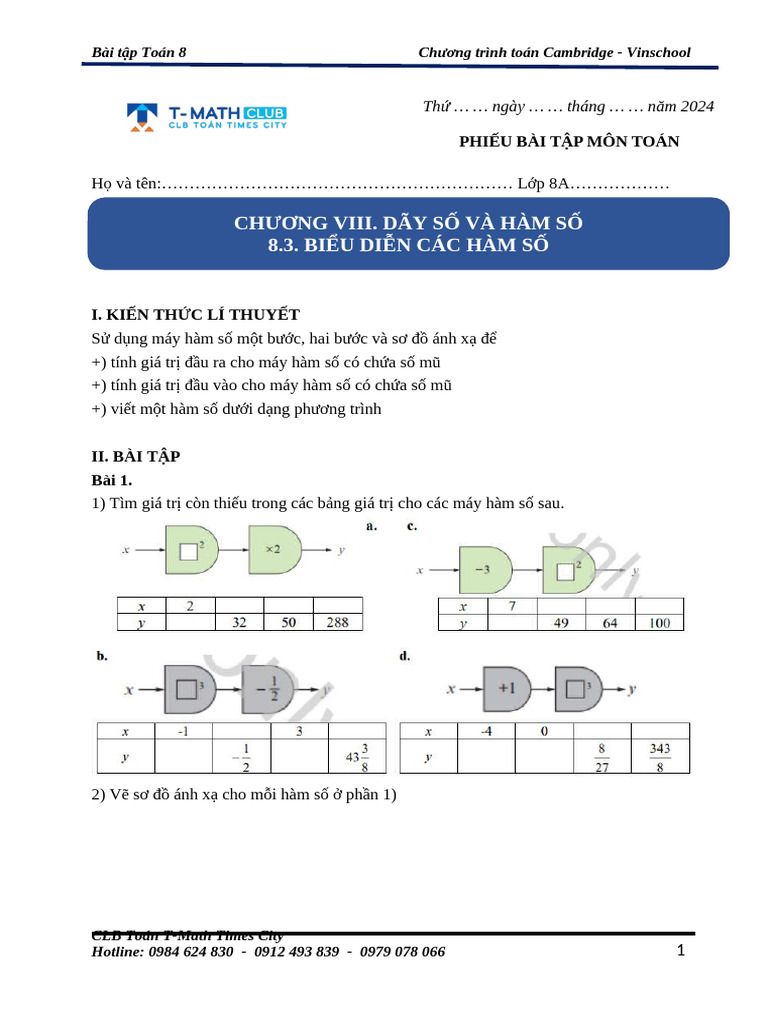 C8. B3. Biểu diễn các hàm số | PDF