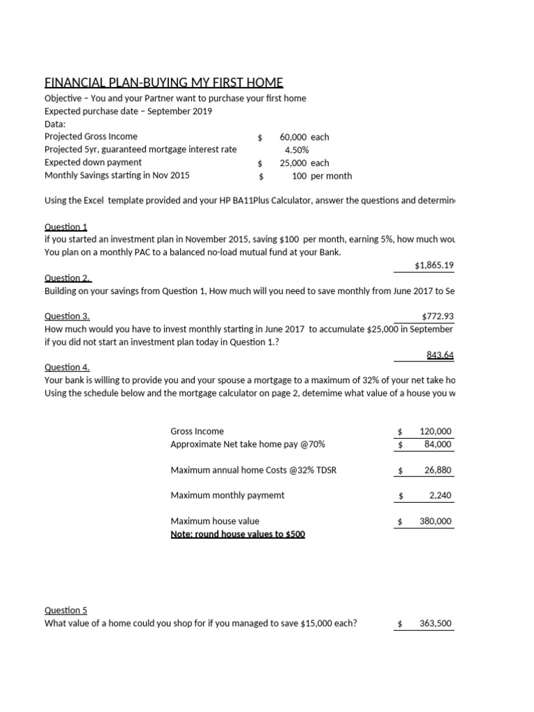 Finance Excel Assignment 2 | PDF | Mortgages | Interest