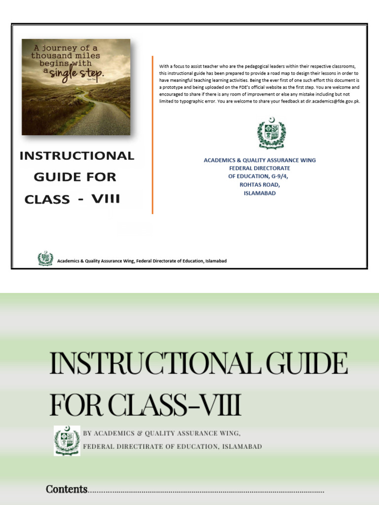 Instructional Guide for Class VIII FDE | PDF | Project Based Learning ...