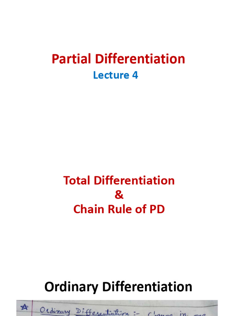 Partial Differentiation Lecture 4 | PDF