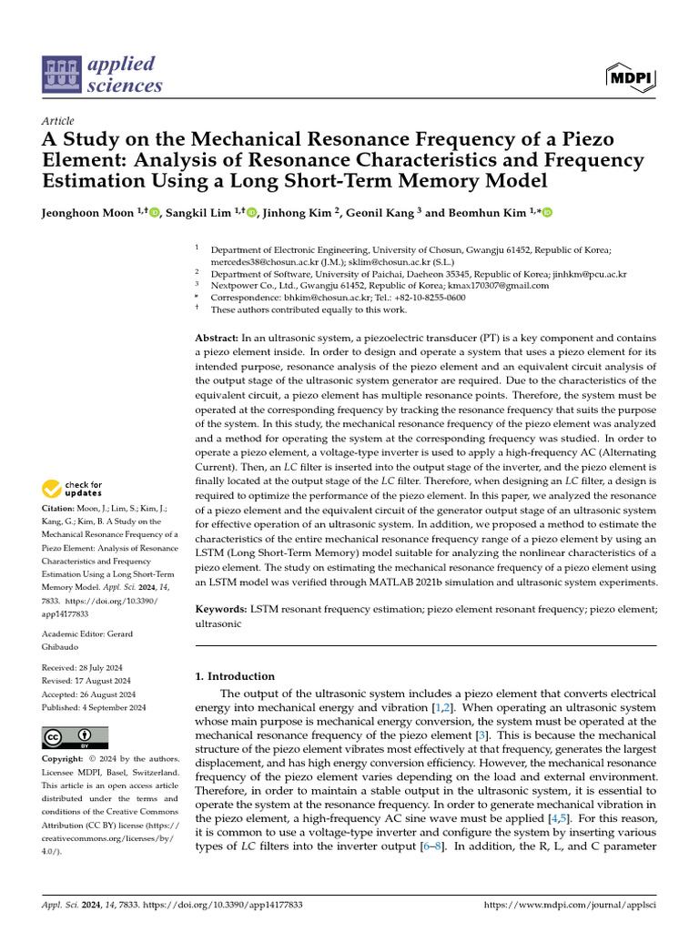 A Study On The Mechanical Resonance Frequency of A | PDF | Resonance ...