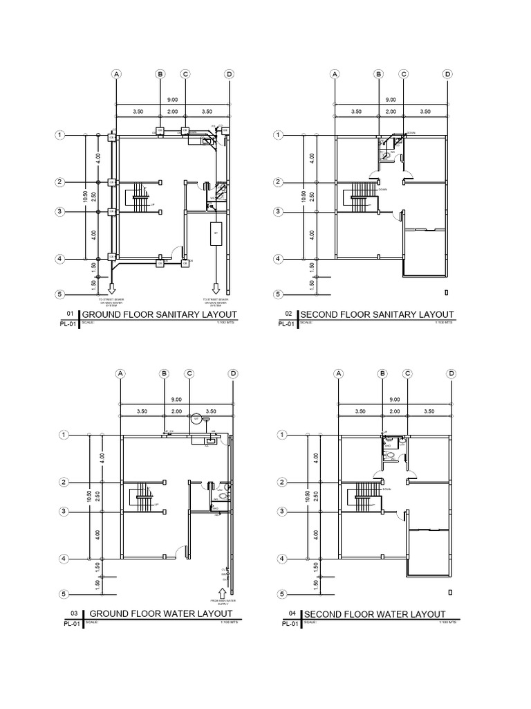 PL01 1 4 Sanitary and Water Layout | PDF