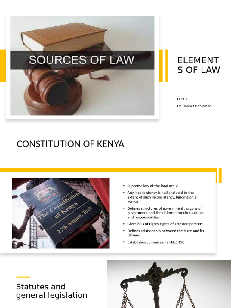ELEMENTS OF LAW Lect. 1 | PDF | Equity (Law) | Precedent
