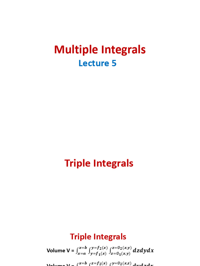 Multiple Integral Lecture 5 | PDF | Differential Geometry | Multivariable Calculus