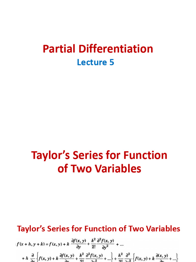 Partial Differentiation Lecture 5 | PDF