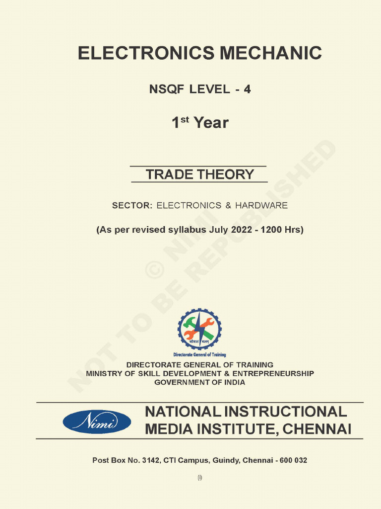 Em - 1st Year - TT (NSQF 2022) | PDF