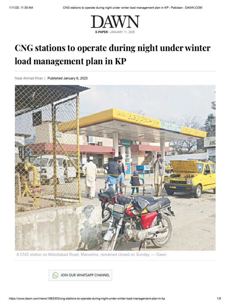 CNG Stations To Operate During Night Under Winter Load Management Plan ...