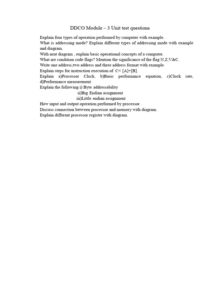 Computer Operations & Architecture Quiz | PDF