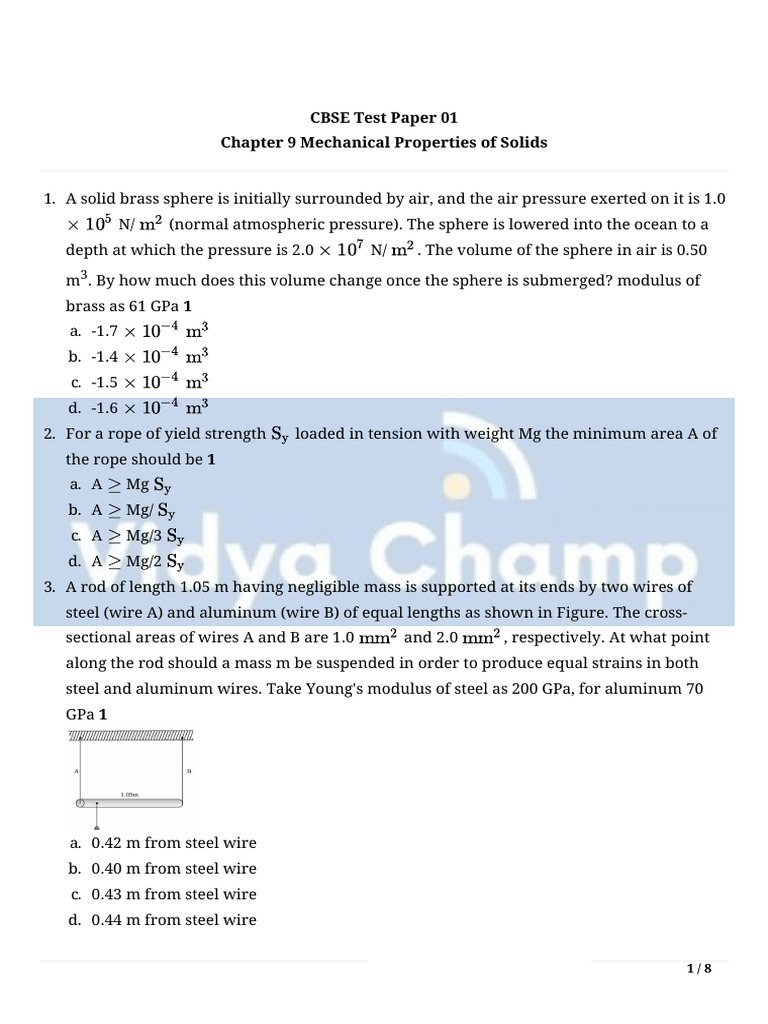 Mechanical Properties of Solids | PDF | Deformation (Engineering) | Elasticity (Physics)