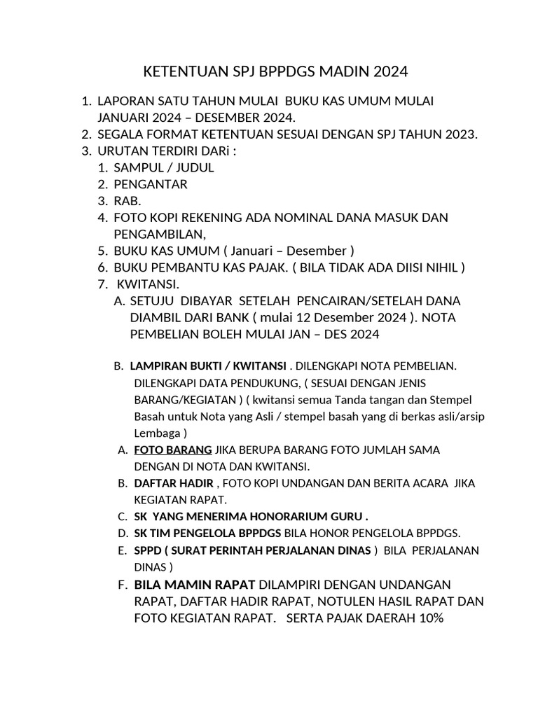 Tata Urutan LPJ Lengkap BPPDGS 2024 | PDF