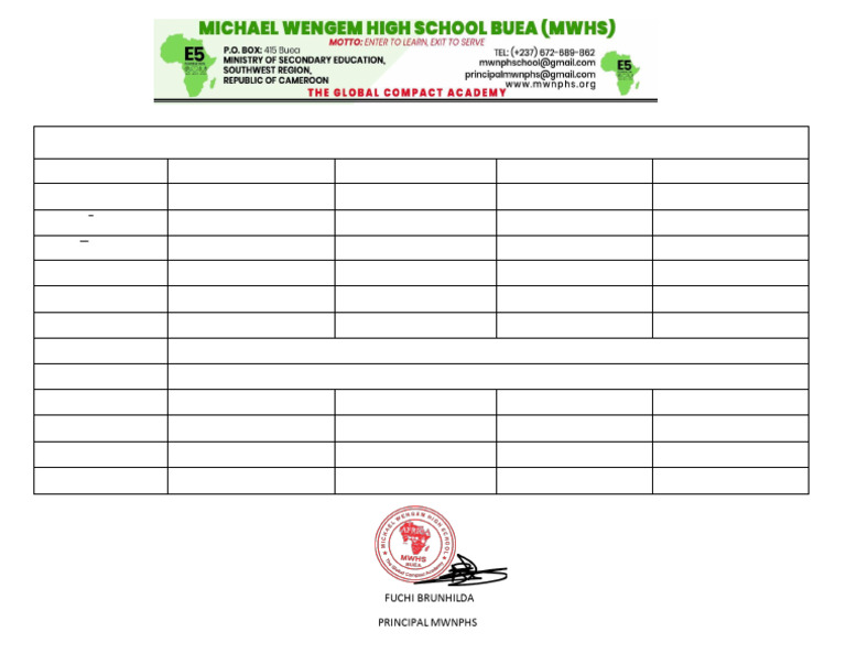 Timetable Form 2 draft_082359 | PDF