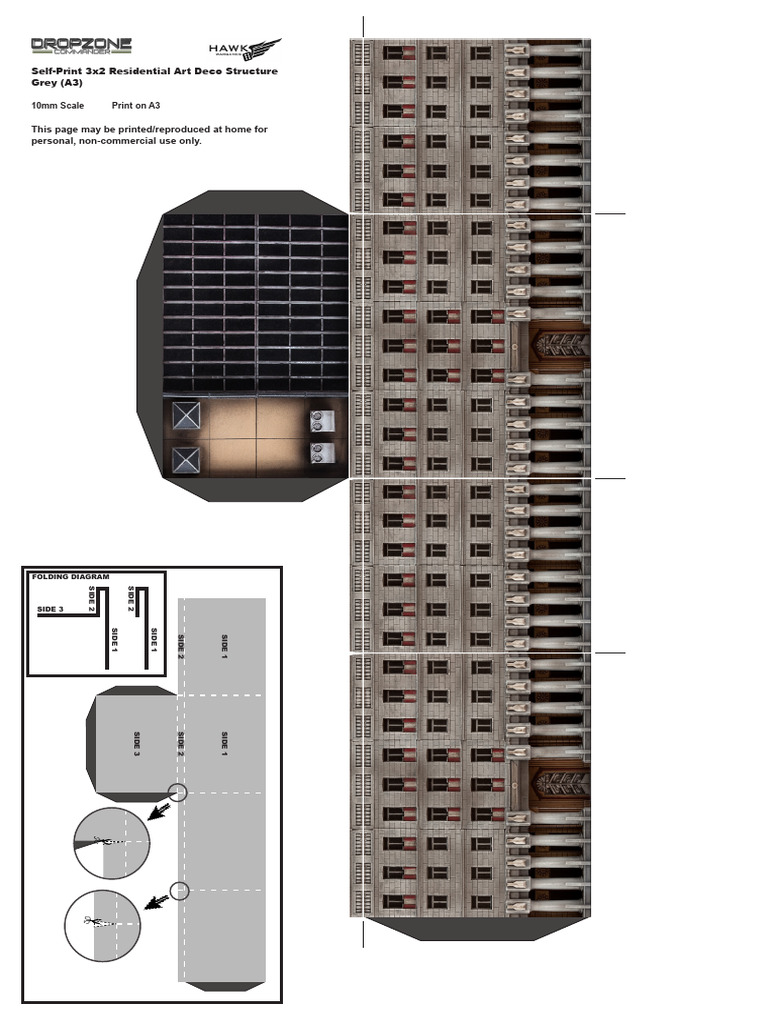 Self-Print 3x2 Residential Art Deco Structure Grey A3 | PDF