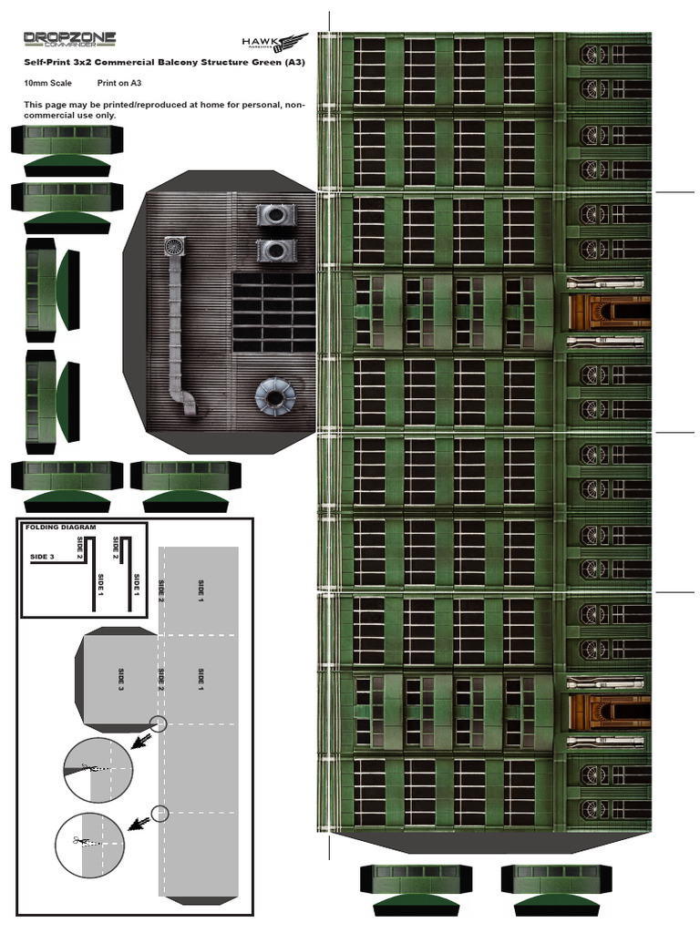 Self-Print 3x2 Commercial Balcony Structure Green A3 | PDF