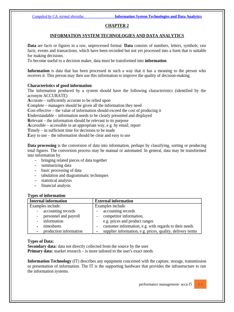 Chapter 2. Information System Technologies and Data Analytics Dec | PDF | Computer Network ...