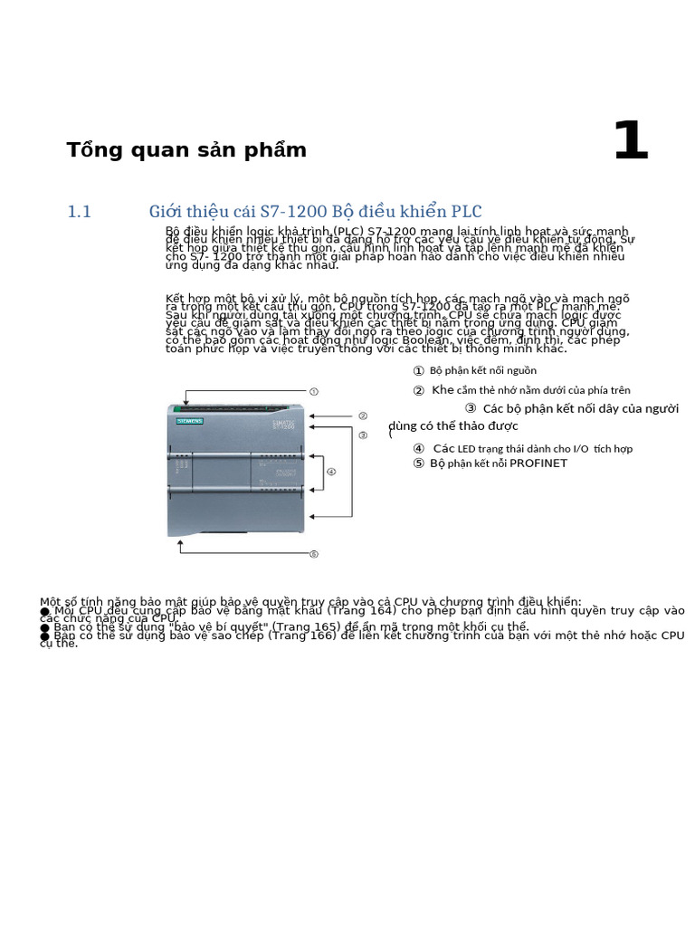 T NG Quan S NPH M: 1.1 Giithiu Cái S7-1200 B Đi U Khi N PLC | PDF