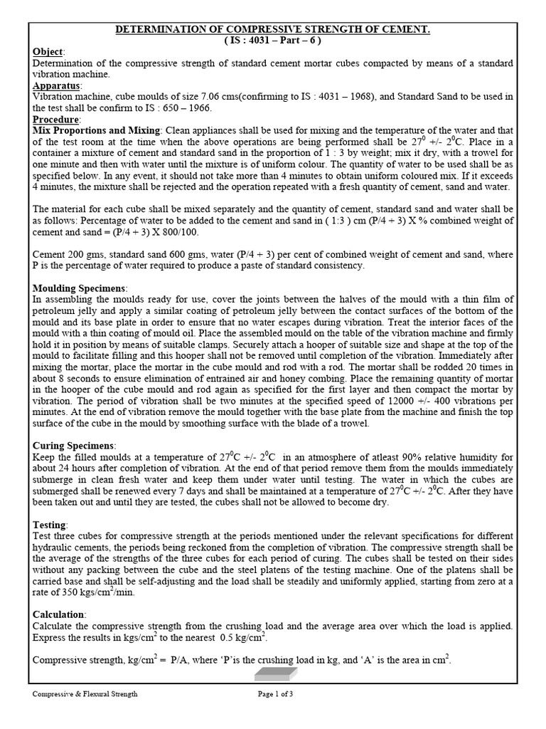 Compressive & Flexural Strength | PDF