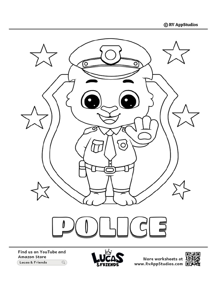 116 Free Printable Coloring Pages Police | PDF