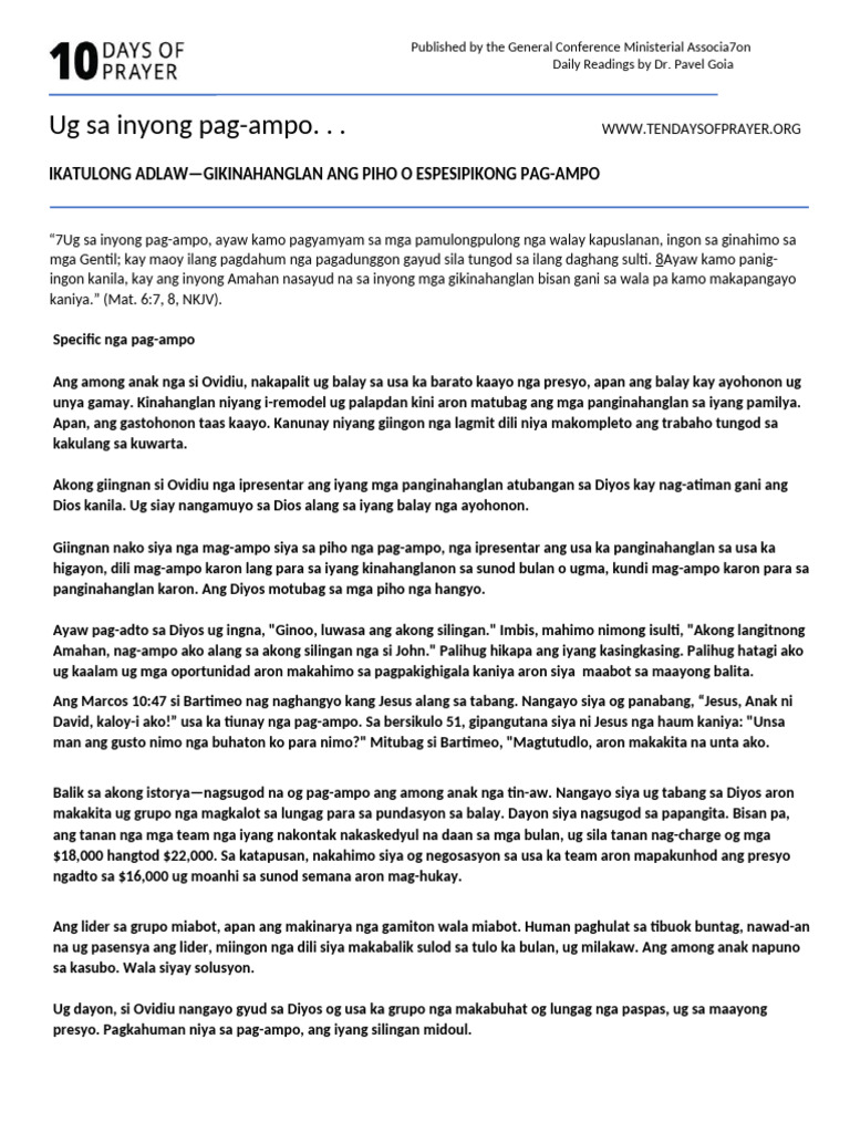 Day 3 (Cebuano) | PDF