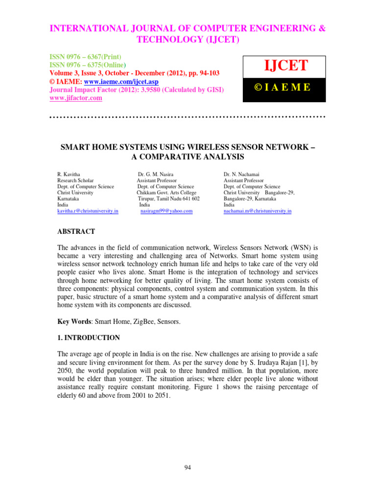Smart Home Systems Using Wireless Sensor | PDF | Computer Network | Ieee 802.11