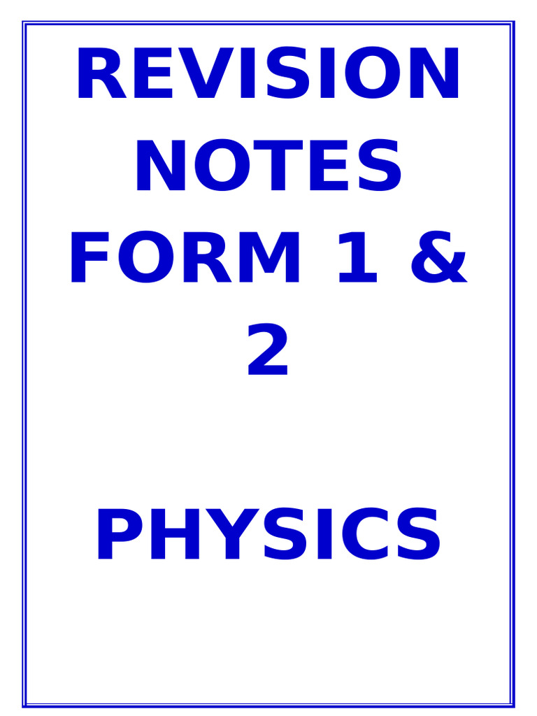 Physics Revision Notes | PDF