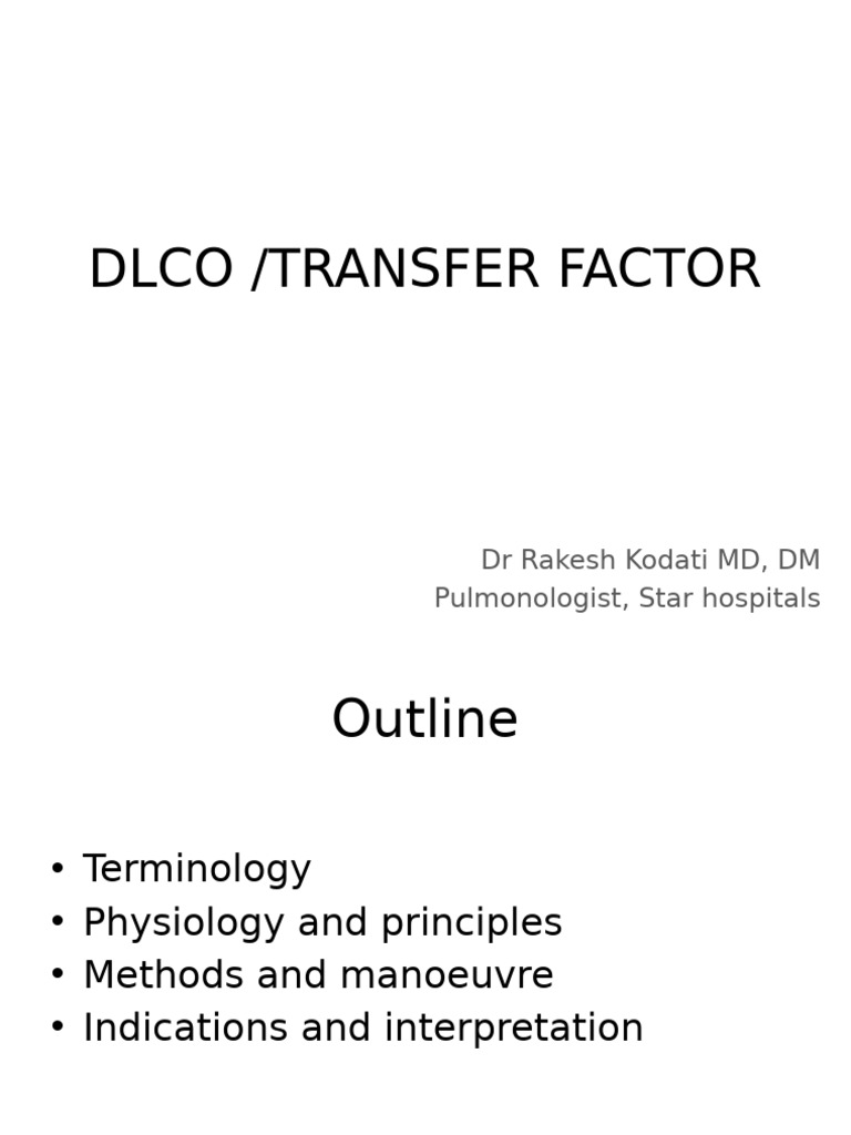 Understanding DLCO in Lung Function Testing | PDF | Clinical Medicine ...