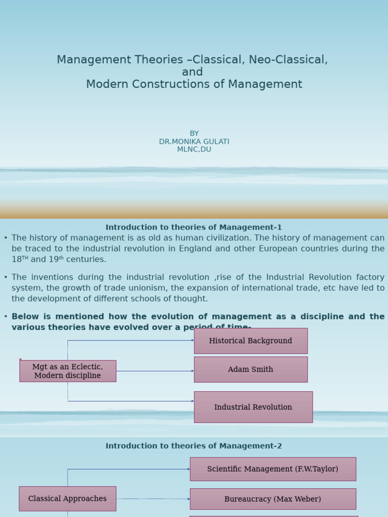 Evolution of Management Theories Explained | PDF | System ...