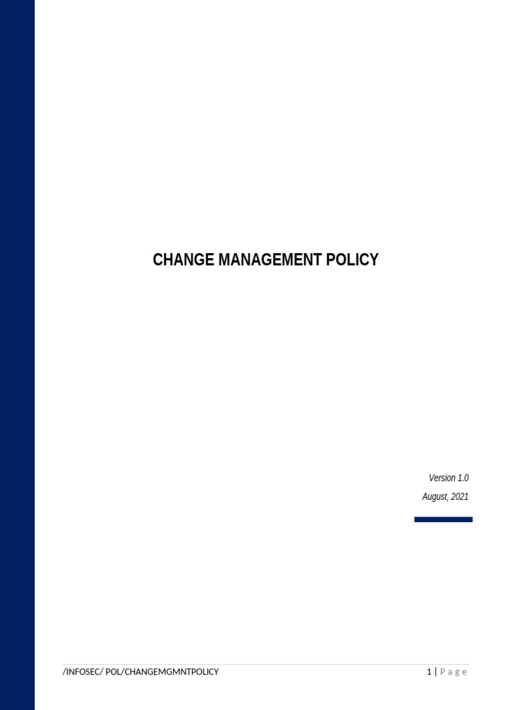 IT Change Management Policy Overview | PDF | Information Security ...