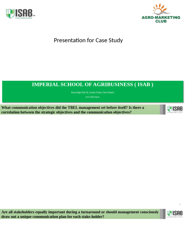 TBEL Management Communication Case Study | PDF