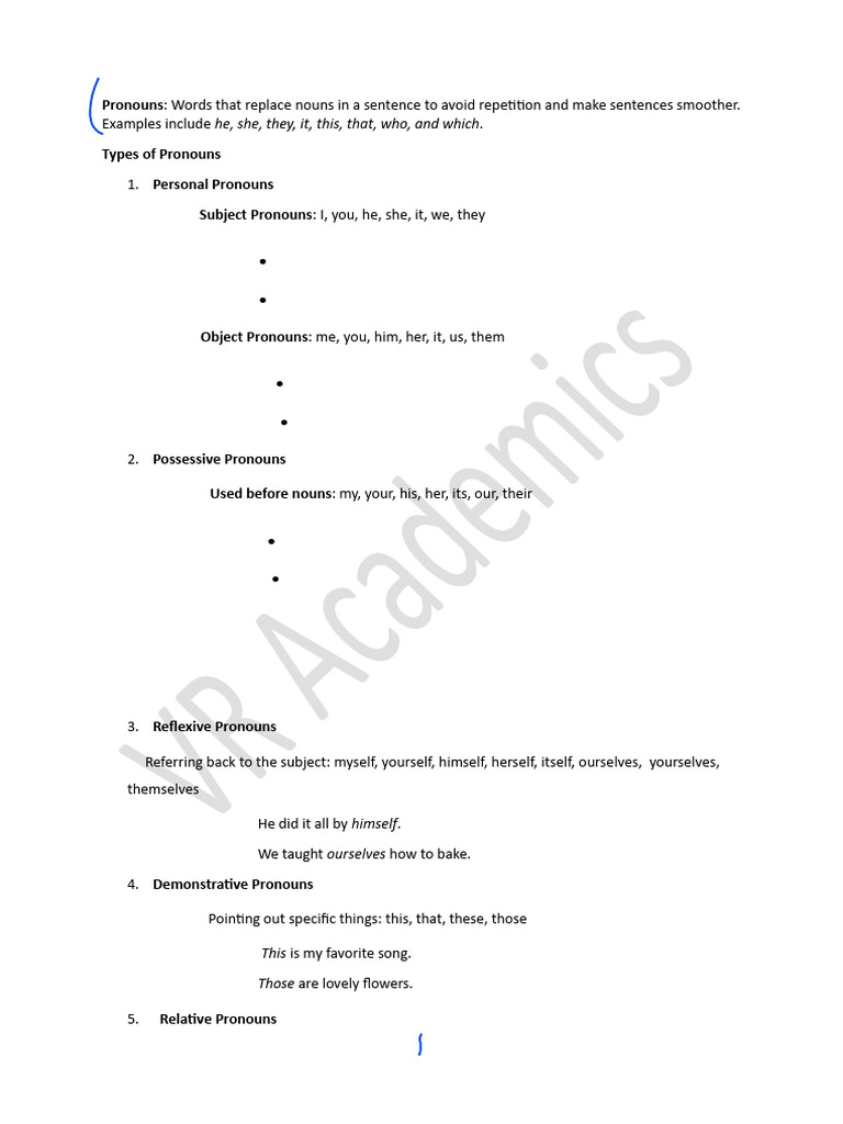 Pronouns | PDF | Pronoun | Syntax