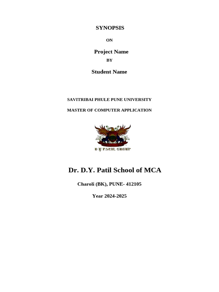 SYNOPSIS format of Mini Project1 (1) | PDF | System | Computing