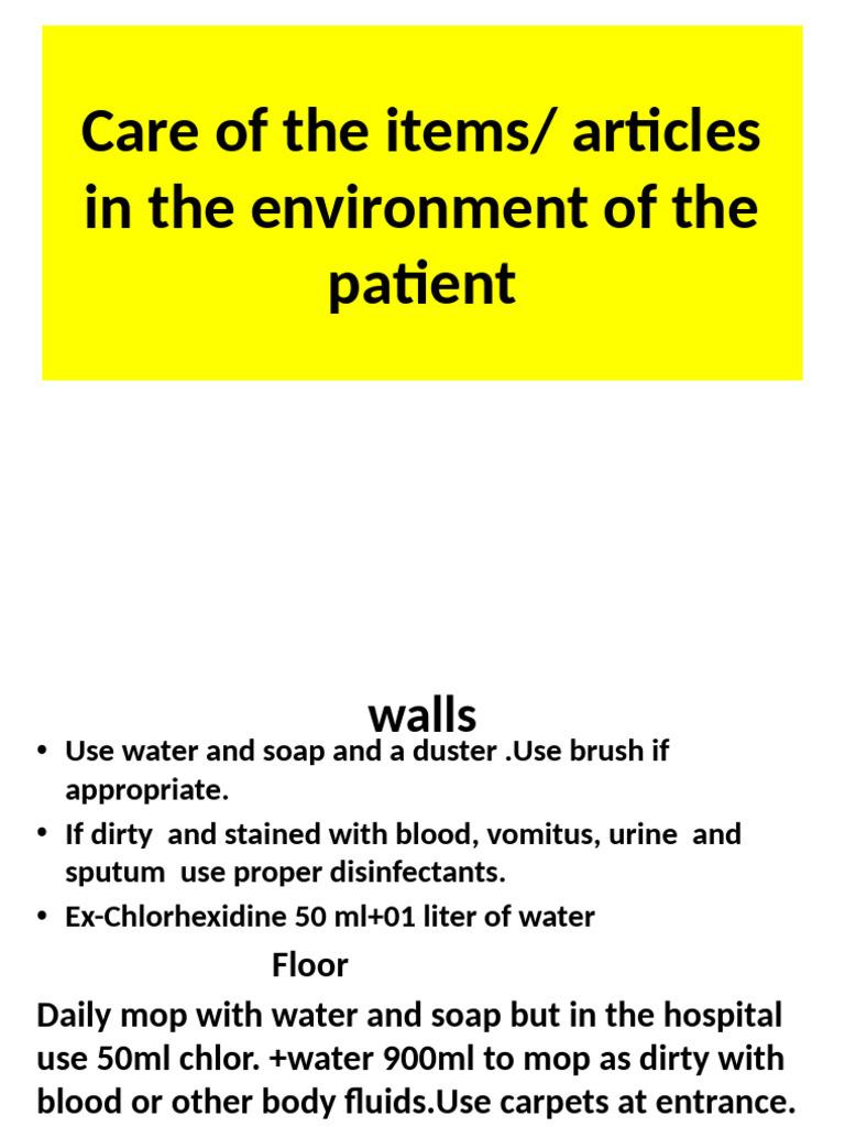 Preparation of Patients' Unit | PDF | Bed | Water