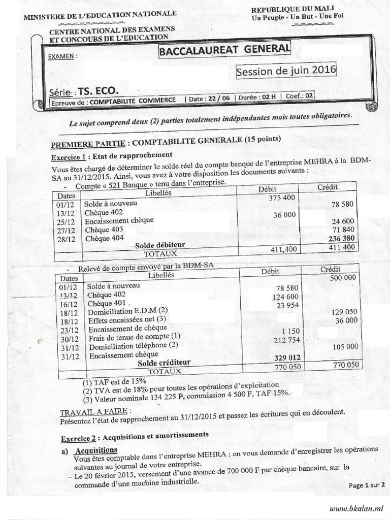 BAC-TSEco-Comptabilite-Commerce-2016 (1) | PDF