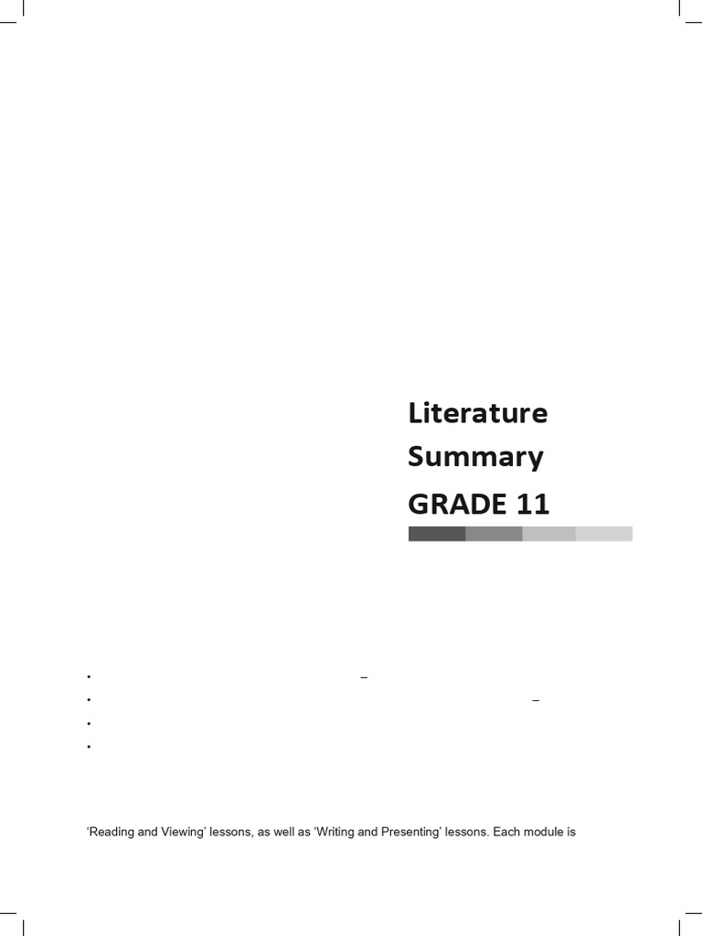 Grade 11 Study Litearature STUDY GUIDE | PDF | Pessimism | Human ...