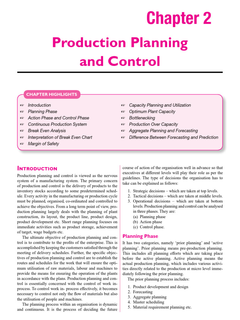 production planning and control (1) | PDF | Business Economics | Production And Manufacturing