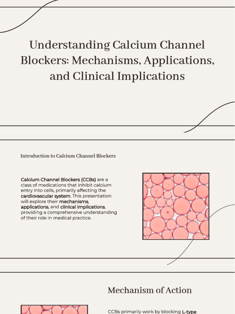 Calcium Channel Blockers Explained | PDF | Clinical Medicine | Medical ...