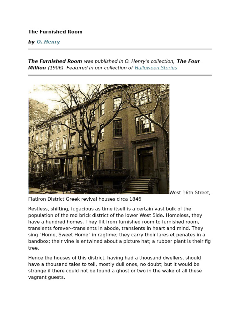 The Furnished Room | PDF