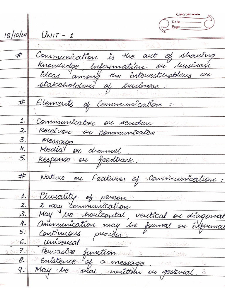 communication notes | PDF