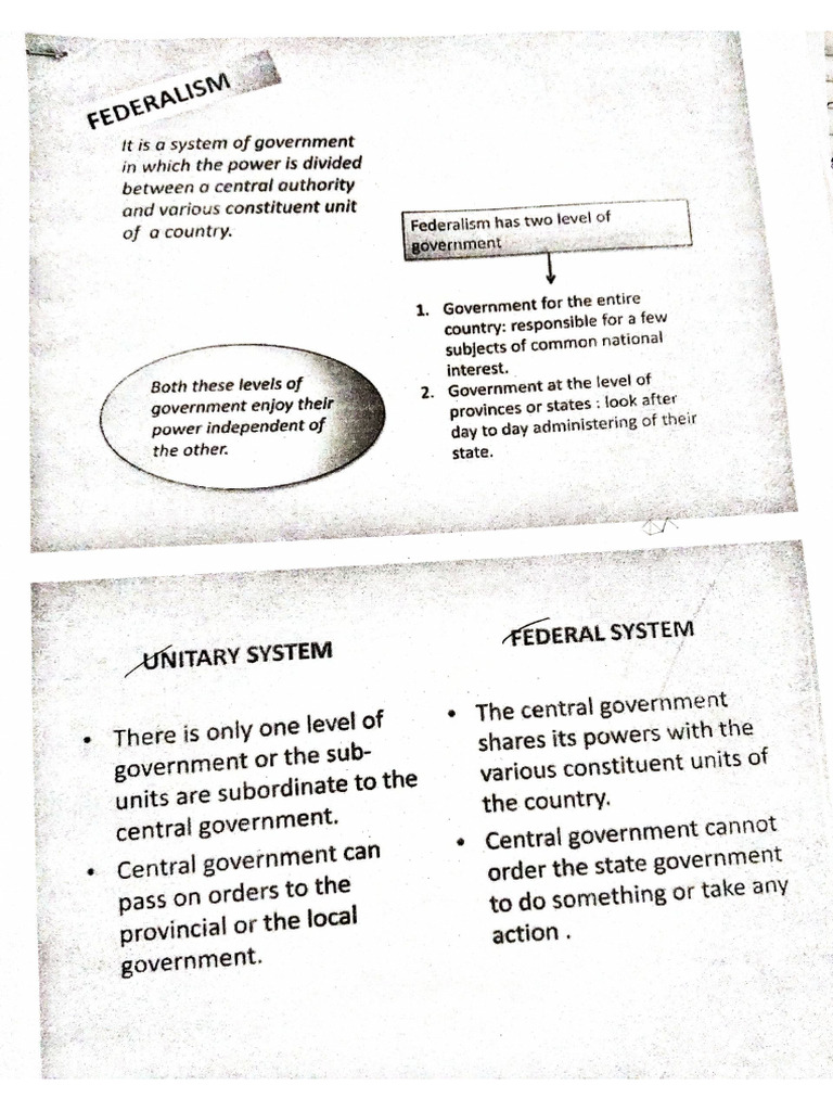 Federalism Class 10 | PDF