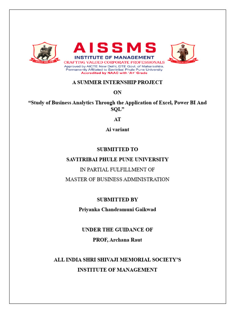 A SUMMER INTERNSHIP PROJECT main | PDF | Databases | Analytics