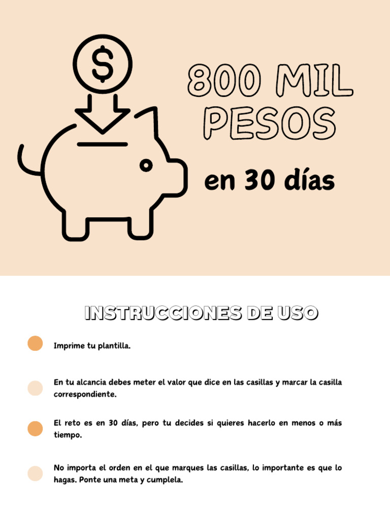 800 Mil Pesos en 30 Días | PDF