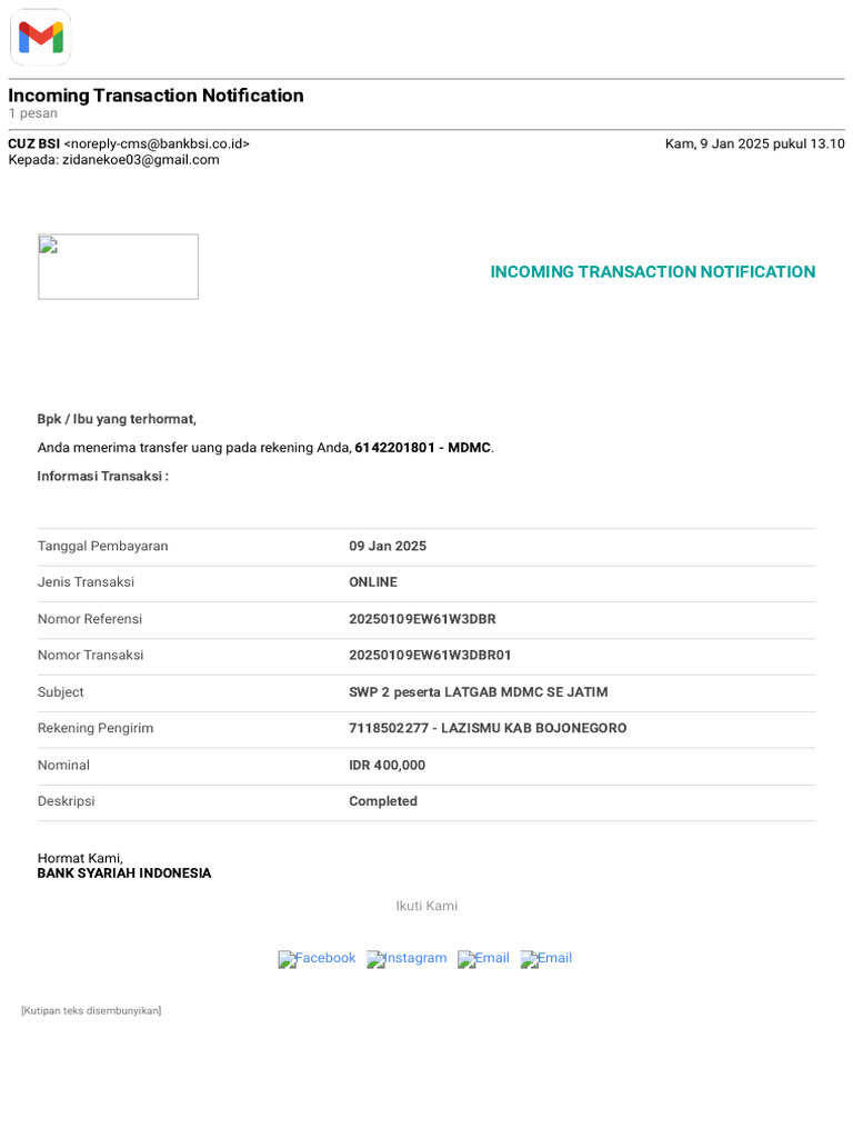 Gmail - Incoming Transaction Notification (13) | PDF